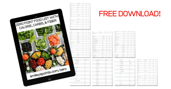 Zero Point Food List With Serving Sizes, Calories, and Carbs - Smiley's ...