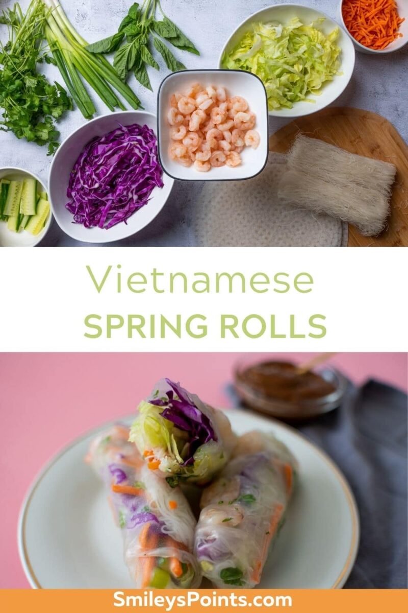 Vietnamese Fresh Spring Egg Rolls with Shrimp - Smileys Points